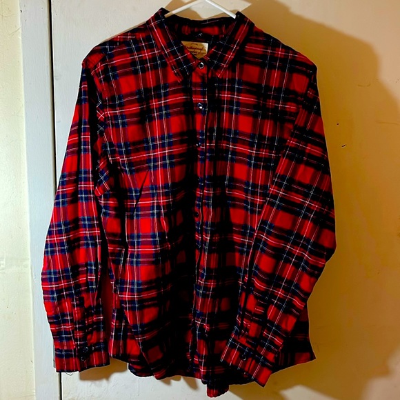 Weatherproof | Tops | Vintage Red Blue Green Flannel | Poshmark